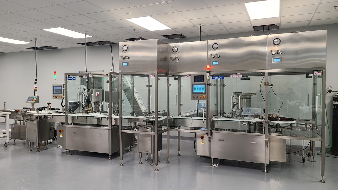 Vial Filling Line With Double station Filling And Stoppering Machine 304 Stainless Steel Frame